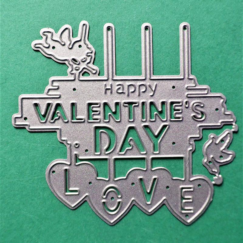 Happy Valentines Day Metal Cutting Die Stencil For DIY Scrapbook Album ...
