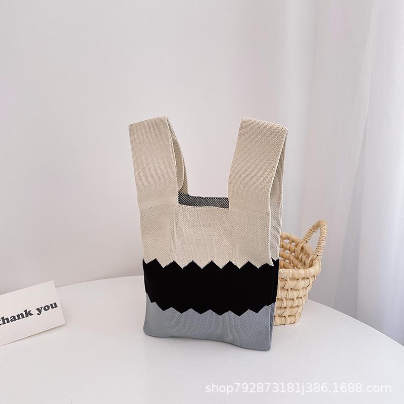 Satın alın Heart polygon Women Knitting bag Design Knitted Dot Bags ...