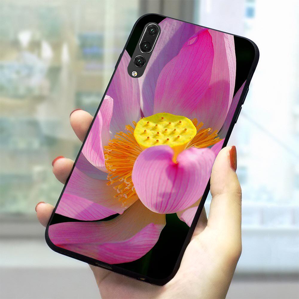 Buy Flower Lotus Phone Case for Huawei P9 Lite 2017 Cover P10 P20 P30 P ...