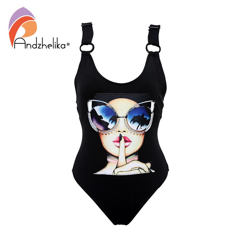 Buy Andzhelika One Piece Swimsuit Women Swimwear Soft Cup Bodysuit Swim ...