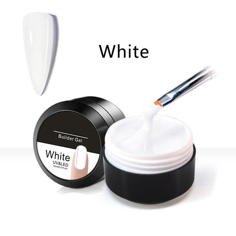 Buy 15ml Extension Nail Gel Clear White Pink UV LED Extension Gel Nail ...