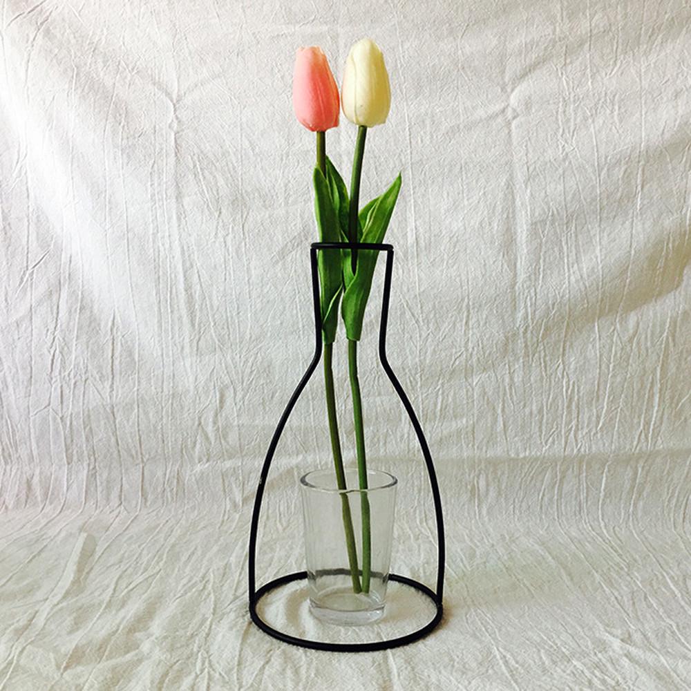Nordic Minimalist Abstract Vase Black Iron Brief Flower Racks Ornaments ...