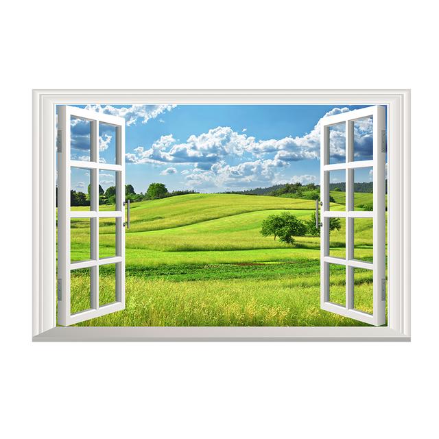 Buy Window View Wall Art Posters Mountain Lake Landscape Canvas Picture ...