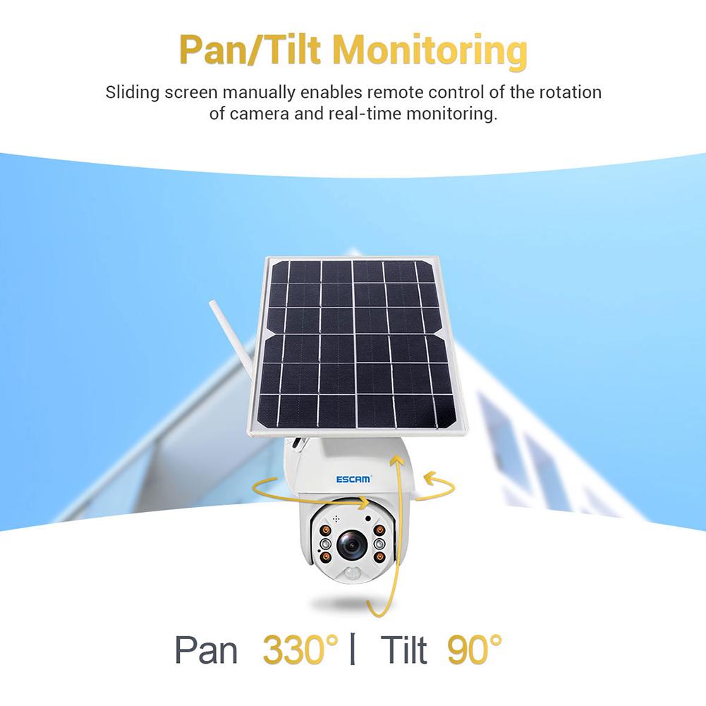 Buy ESCAM QF280 1080P Wifi Solar IP Camera Night Vision PIR Alarm Smart ...