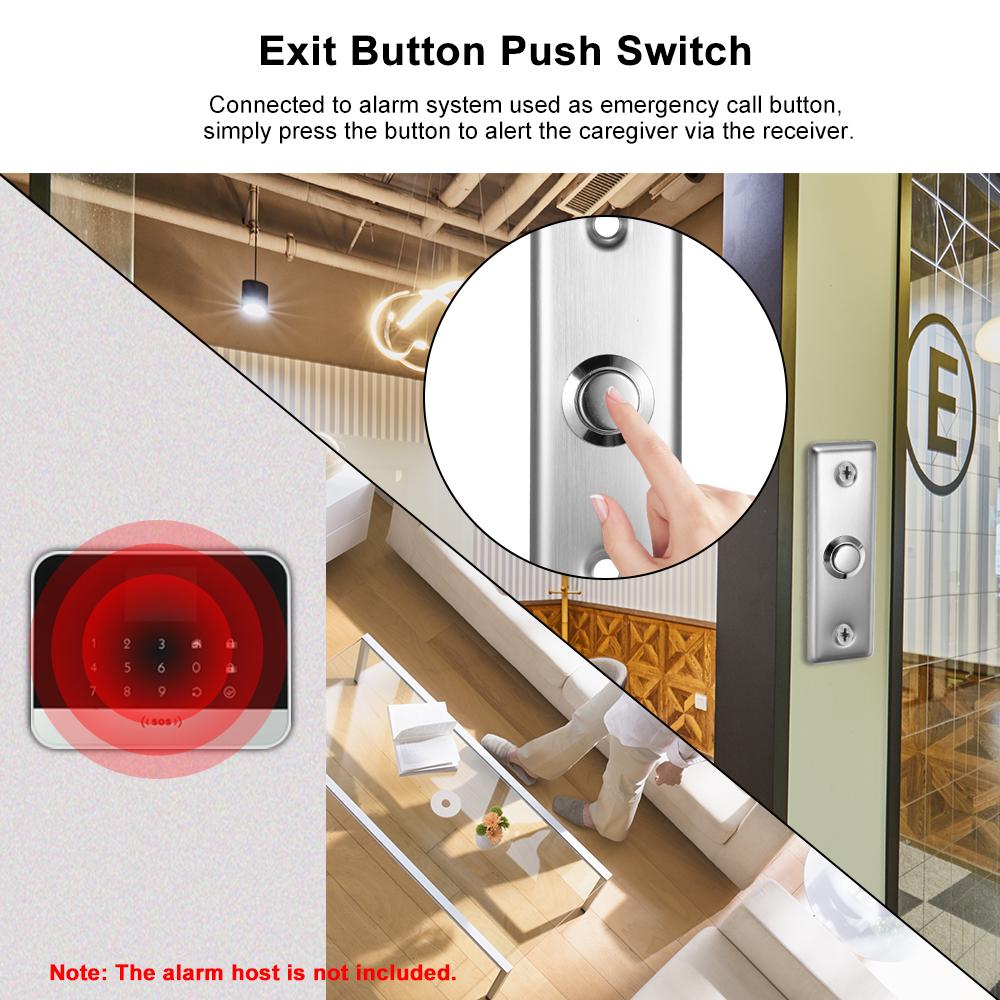 Buy Stainless Steel Door Exit Button Electronic Door Lock NO COM Push ...