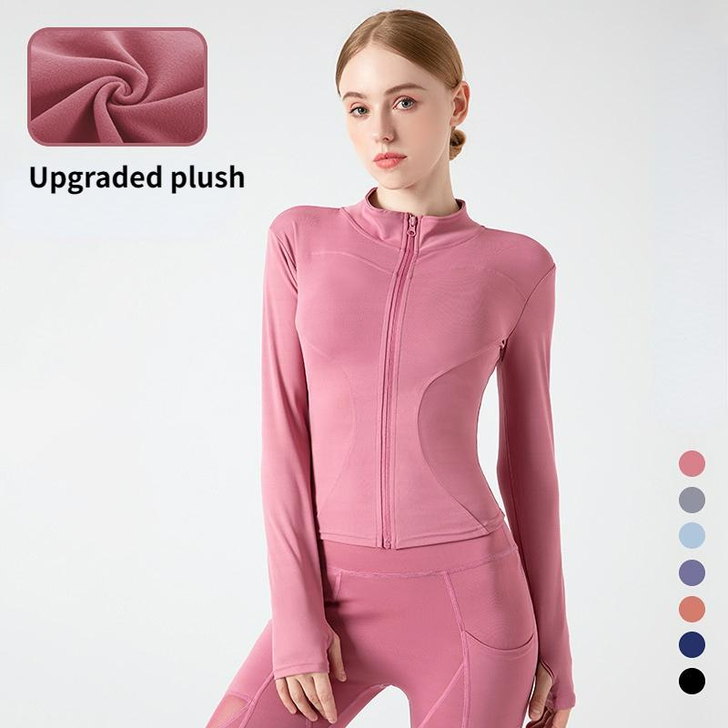 Cheap New Sports Coat Women's Spring and Autumn Fitness Wear Mock Neck ...