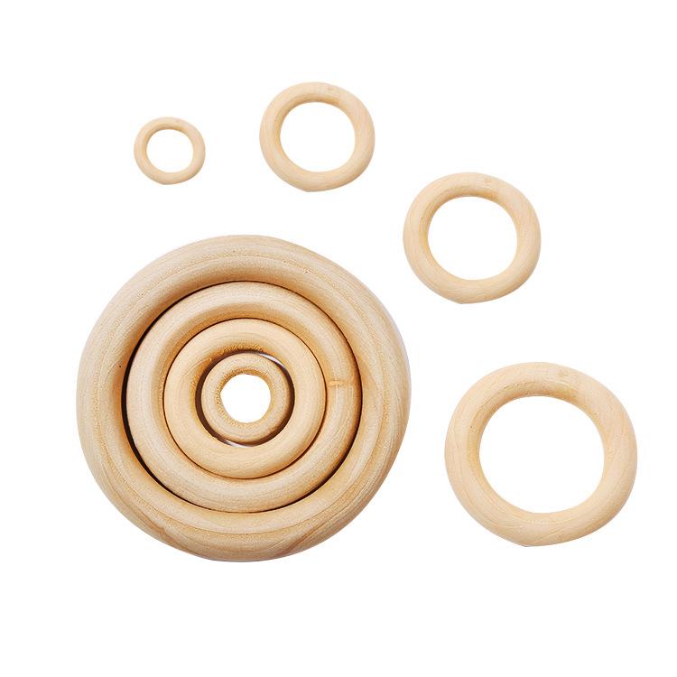 Buy Natural Connectors Crafts Rings DIY Wood Teething Wooden Circles ...