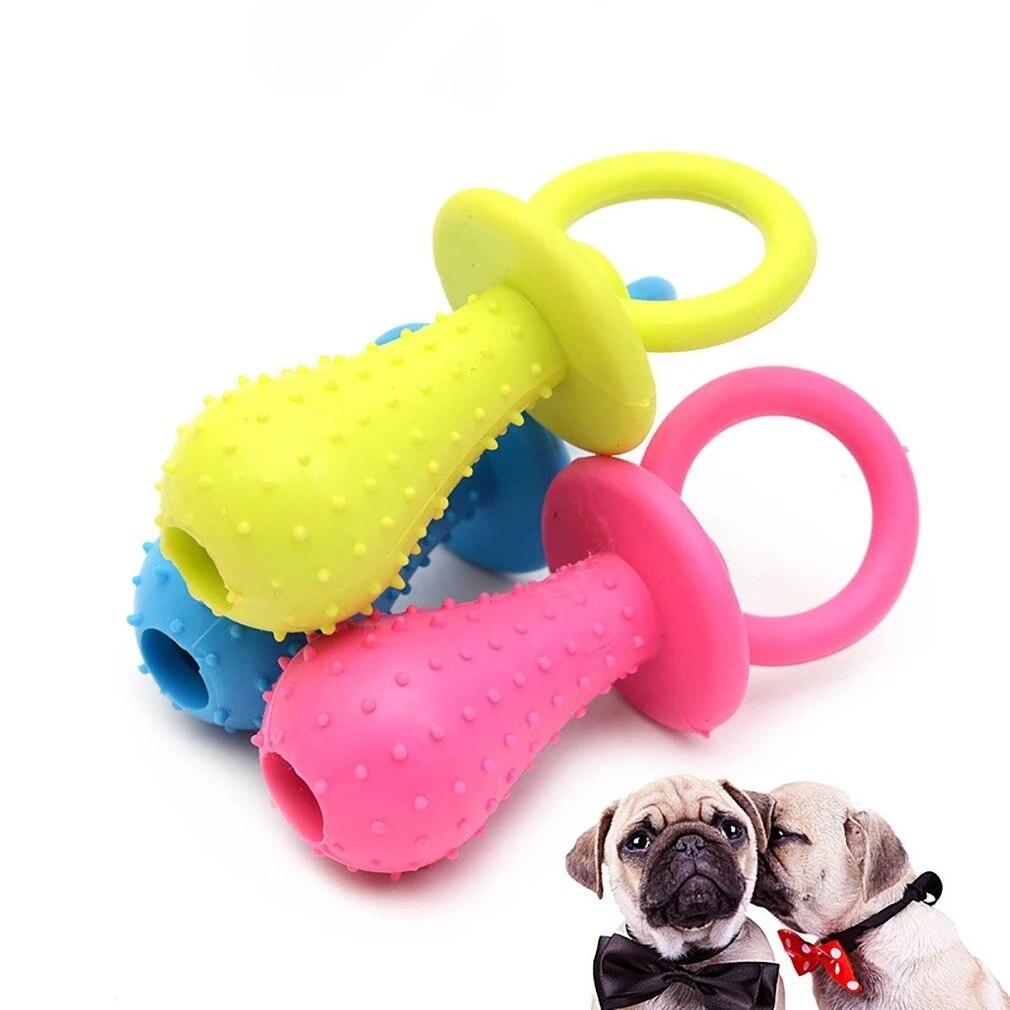 Buy Rubber Pacifier Strap Bell Pet Squeaky Toy TPR Barbed Dogs and Cats ...