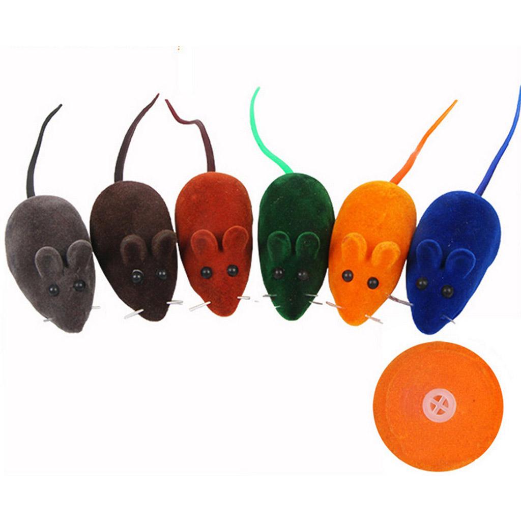 Buy 5Pcs Furry Mice Pet Cat Kitten Squeaky Toys Simulation Flocking ...