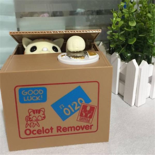 Cute Money Cat Piggy Bank Children Toys Greedy Cat Electric Piggy Bank ...