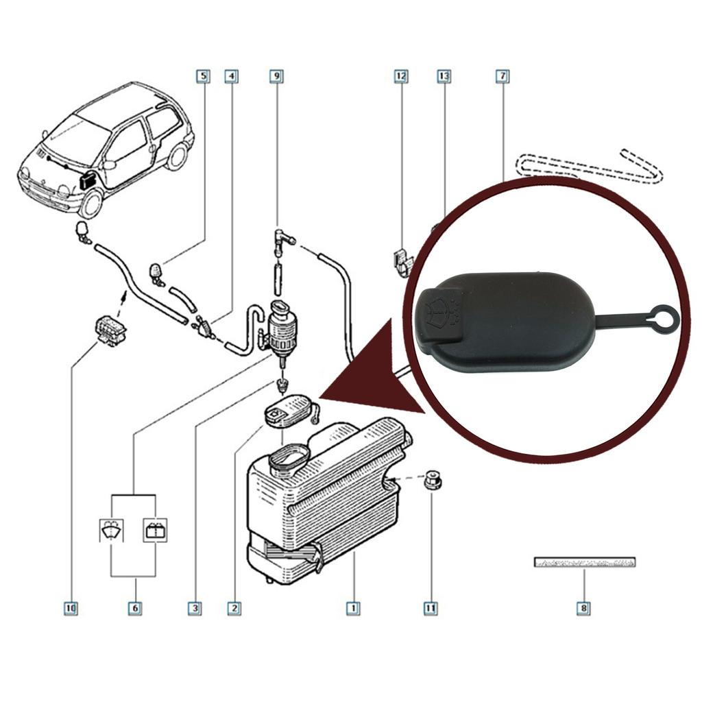 Cheap BSP1006 Windshield Washer Fluid Bottle Tank Black Rubber Cap ...