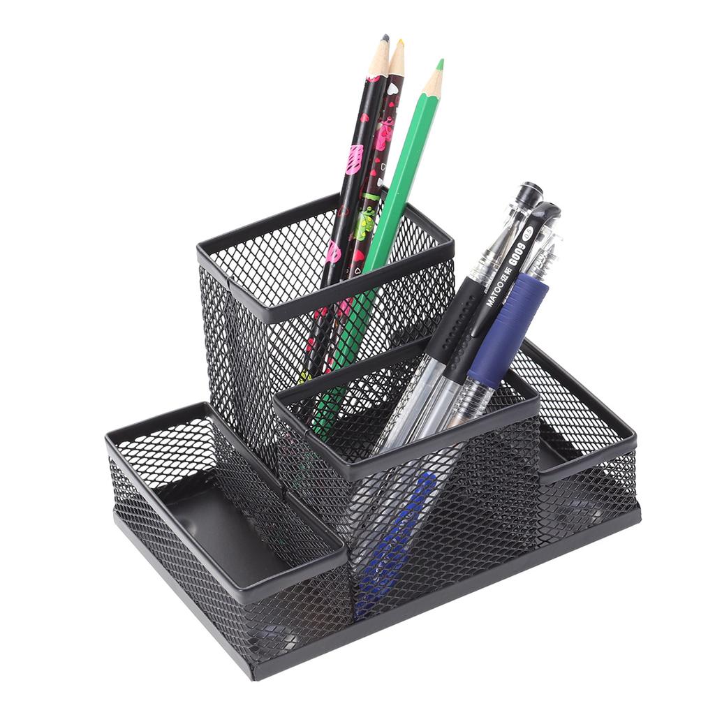 Buy Stainless Steel Pen Holder Metal Mesh Pencils Organizer Four In One ...