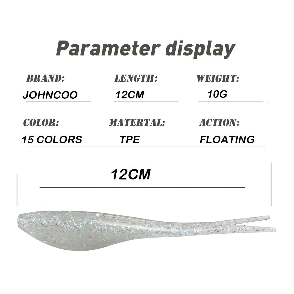Buy 5pcs Soft Fishing Bait T Tail Wobblers TPE Artificial Bait 12cm 10g ...