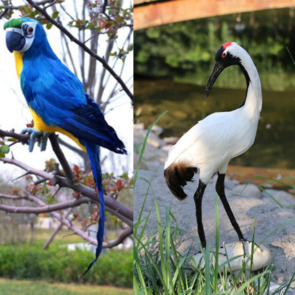 Buy 2 pieces Garden Realistic Bird Ornament Realistic Animal Outdoor ...