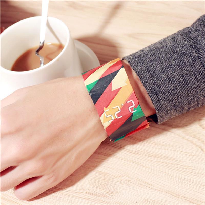 Cheap Creative Paper Watch LED Waterproof Bracelet Paper Strap Digital ...