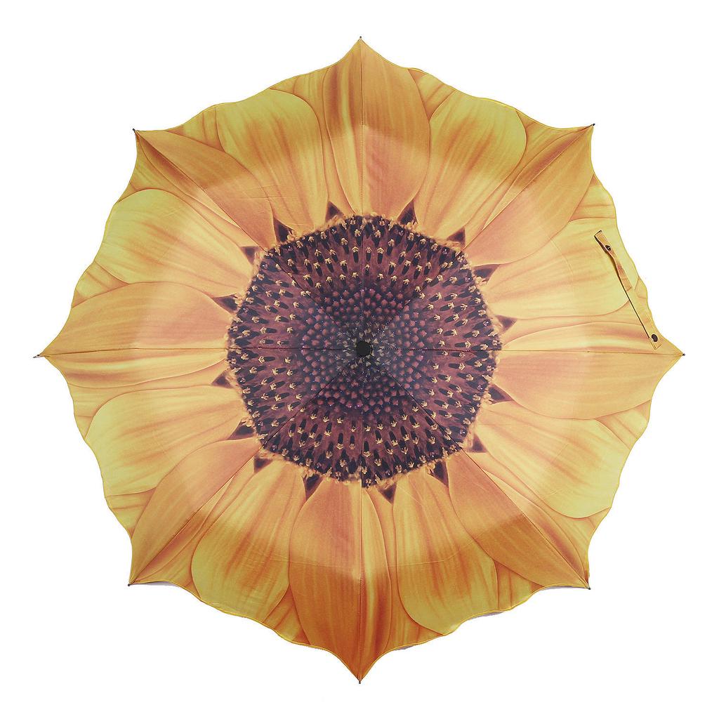 Buy Women's Umbrella Three-folding Sunflower Coating 3D Flower Print ...