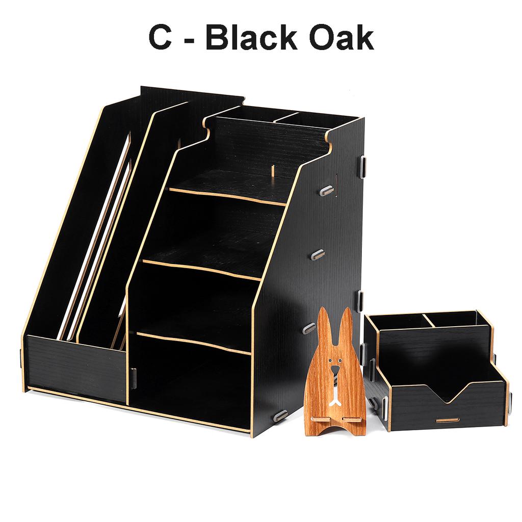 Buy Multi Use Desktop Stationery Organizer Box With Document File Book ...