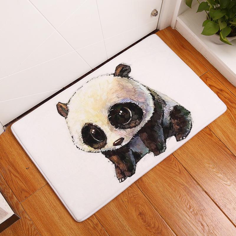 Welcome Floor Mats Animal Panda Cute Printed Bathroom Kitchen Carpet ...