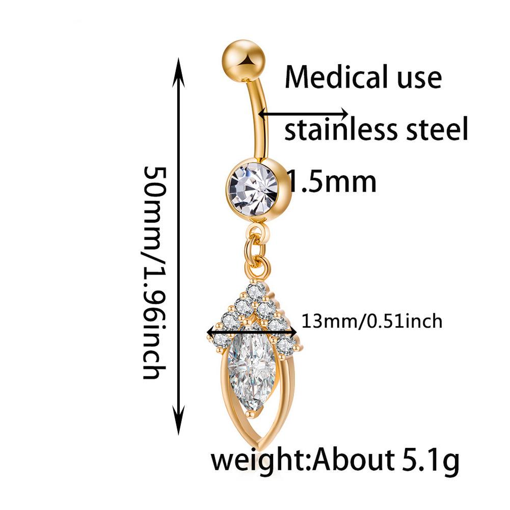 Buy Drop Zircon Navel Nail Body Women Sexy Crystal Dangle Belly Button ...