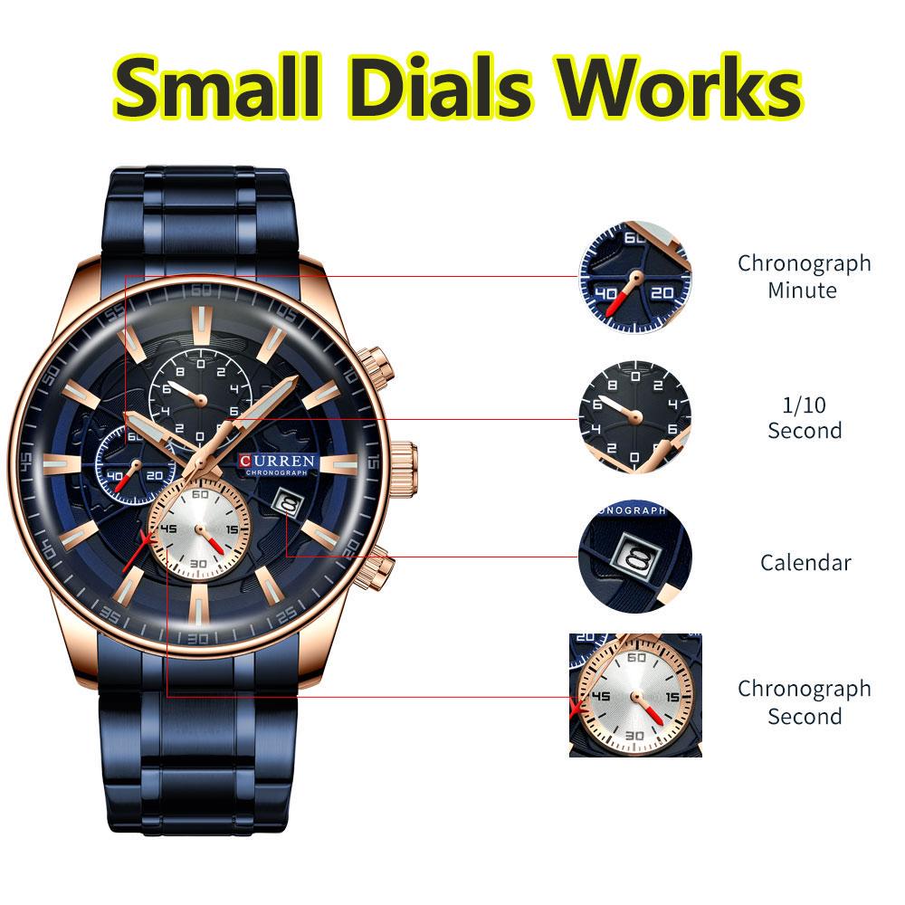 Buy Gold Watches Men Luxury Brand Curren Quartz Chronograph Wrist ...