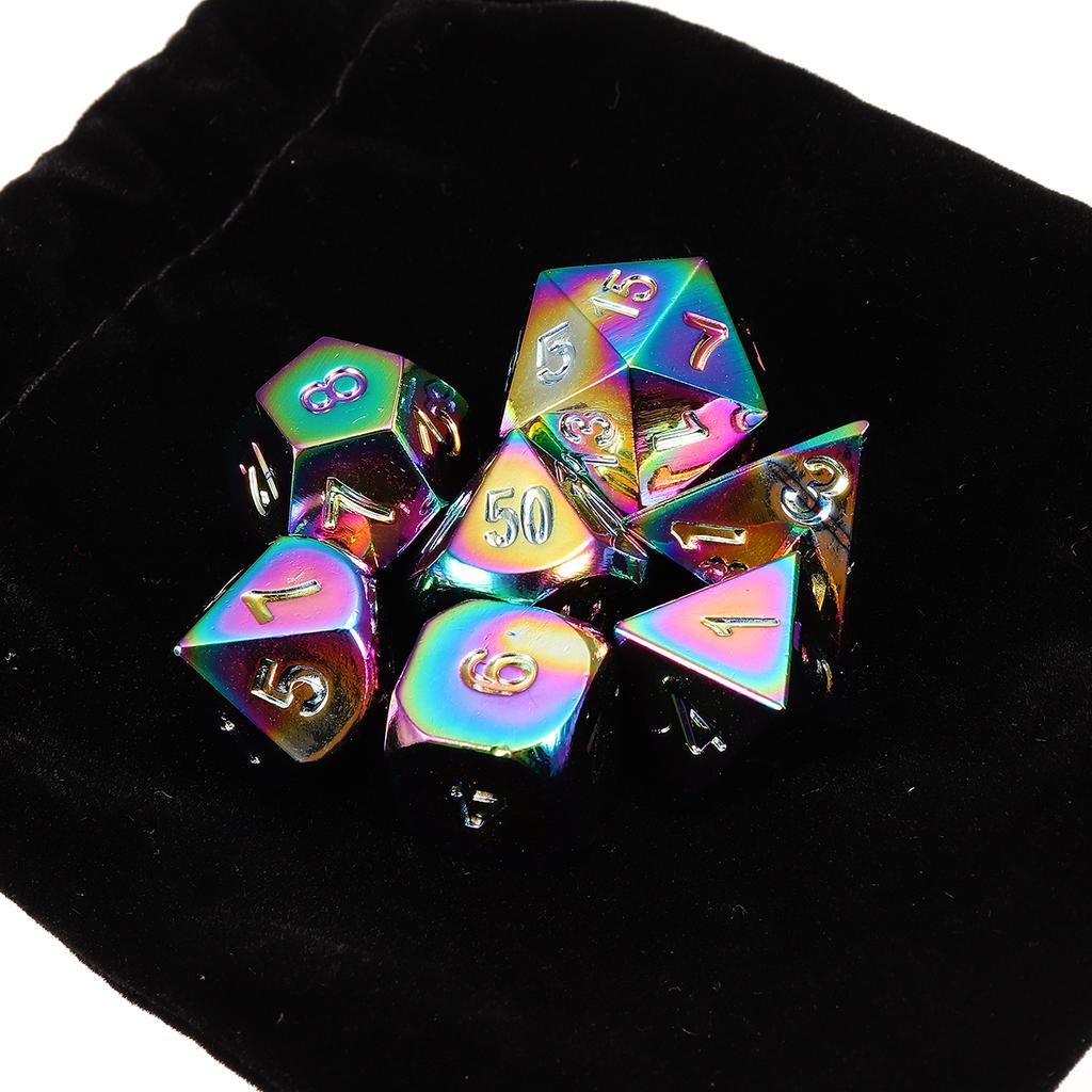 Buy Metal Rainbow Dice Set of 7 for Dungeons & Dragons RPG Game T&G RPG ...