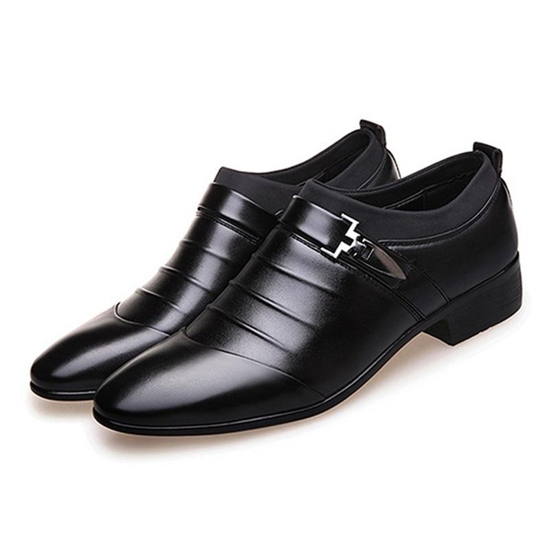 Buy Men's Pointed Toe Formal Leather Shoes Wedding Business Shoes at ...