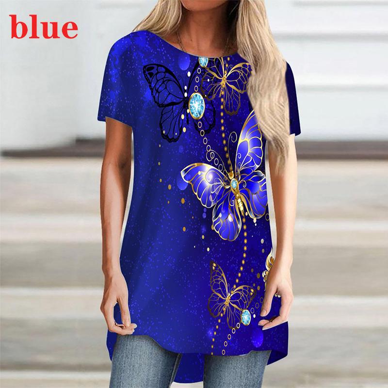 Buy Fashion Plus Size Xs-8xl T-shirt Women Printed Shirt Ladies Casual ...