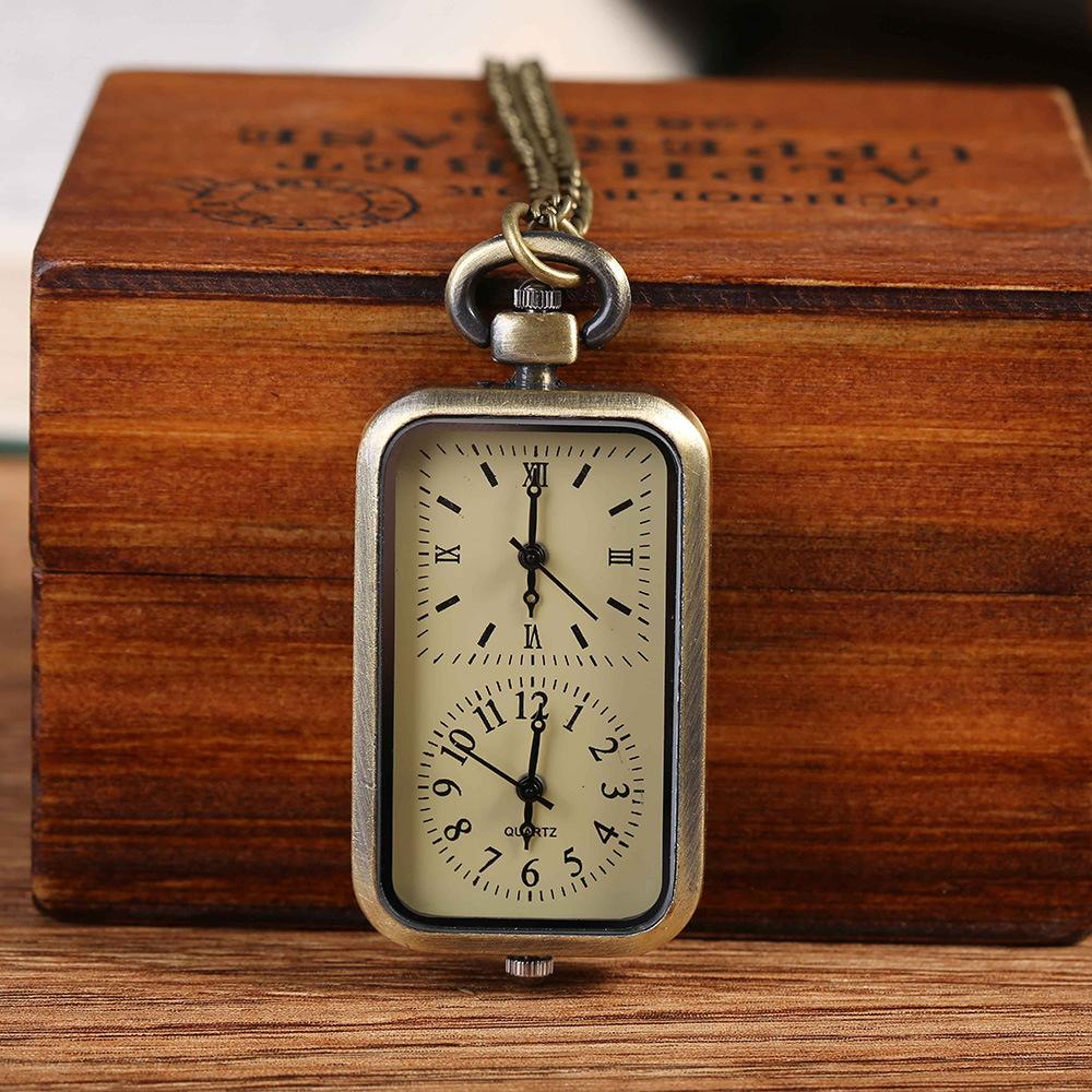 Buy Large Double Display Fashion Retro Cross-border Bronze Pocket Watch ...