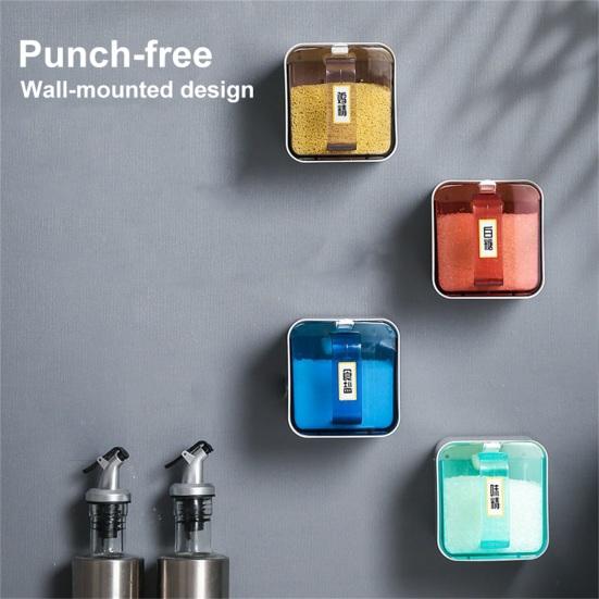 Multi-Purpose Cube Fashion Punch-free Controllable Salt Spice Box uygun ...