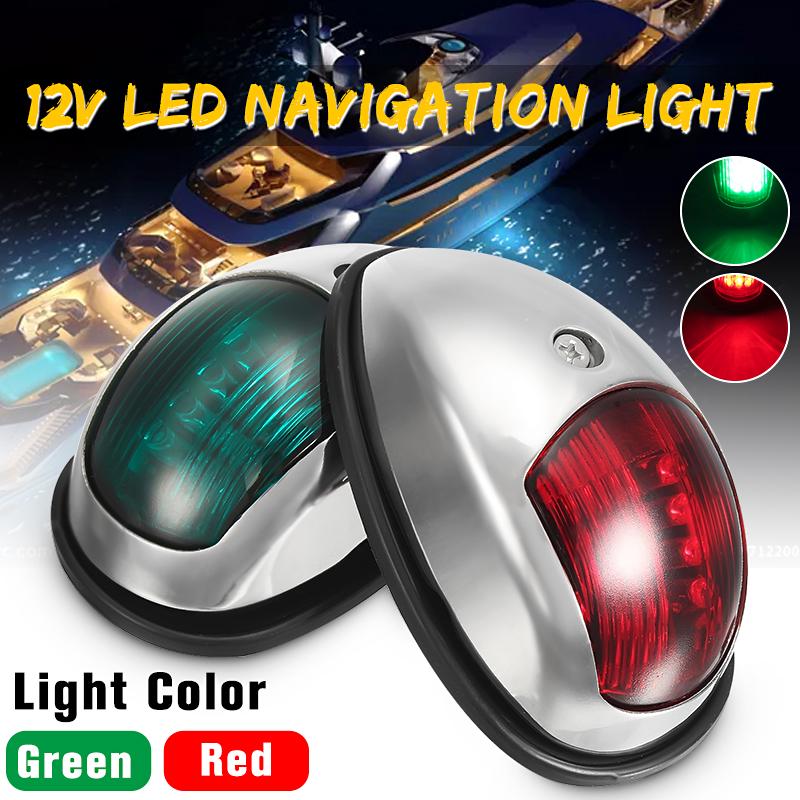 Buy 2 Pcs Boat Light Stainless Steel 12V LED Bow Navigation Light Red ...