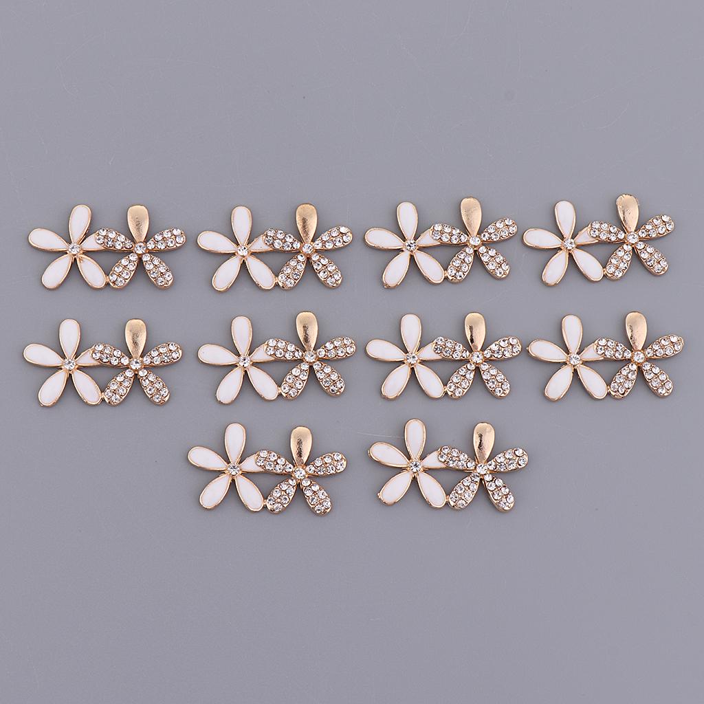 Buy 10pcs pearl rhinestone flower button crystal flatback ornaments A ...