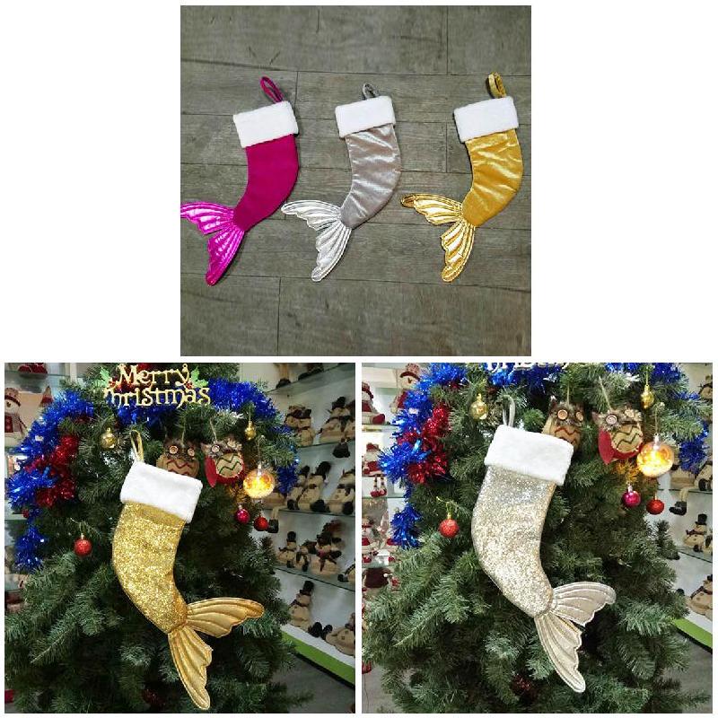 Buy Christmas Decor Mermaid Stockings Holiday Stocking 18 Inch ...