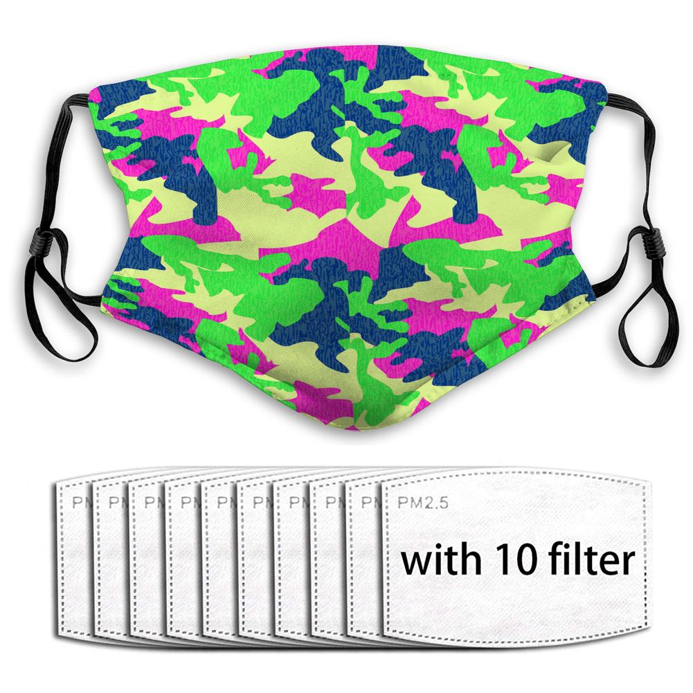 Dust Mask With 10 Filter Bandana for Men Women Camouflage Pattern ...
