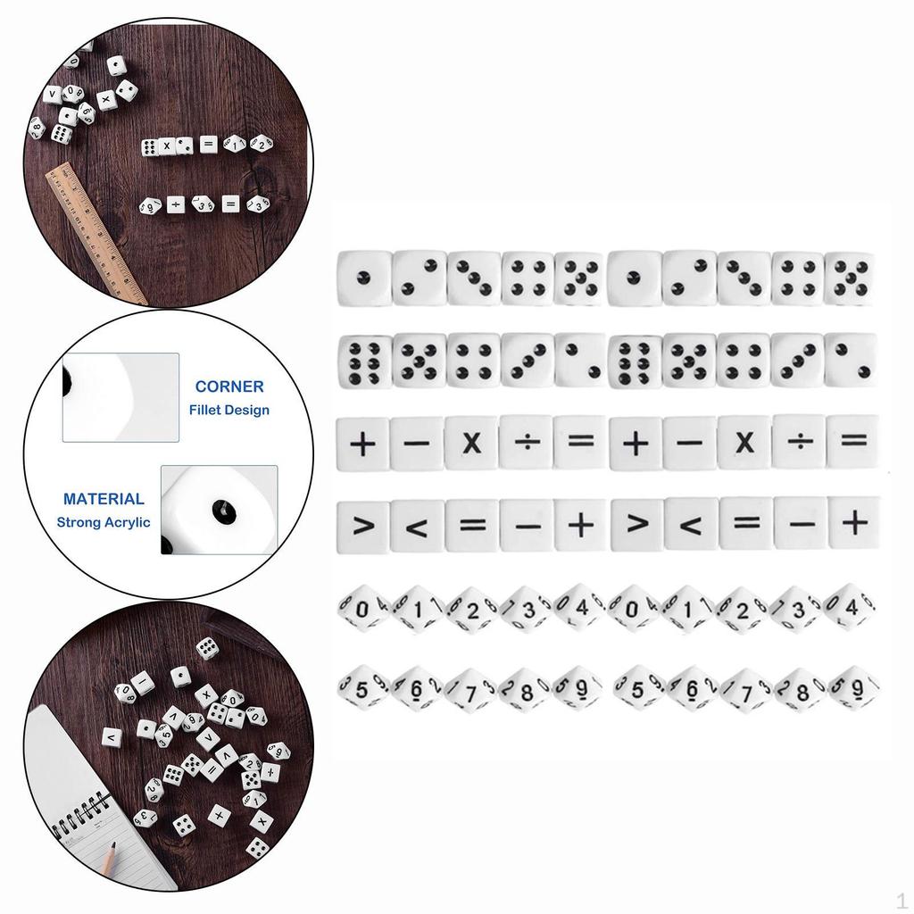 Buy 30 Pieces Mathematical Dice Props Montessori Number Dice Operation ...