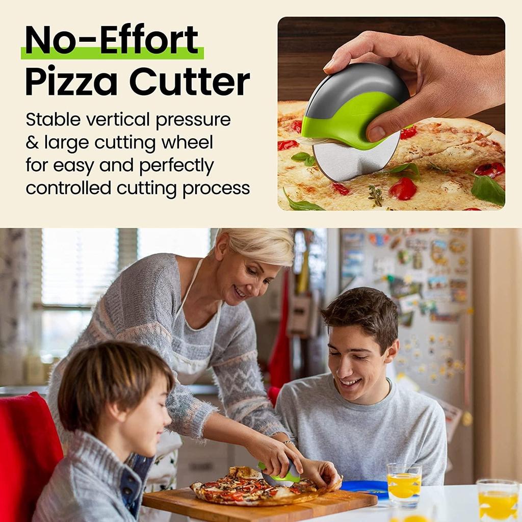 Buy Pizza Cutter Wheel with Protective Blade Cover, Ergonomic Pizza ...