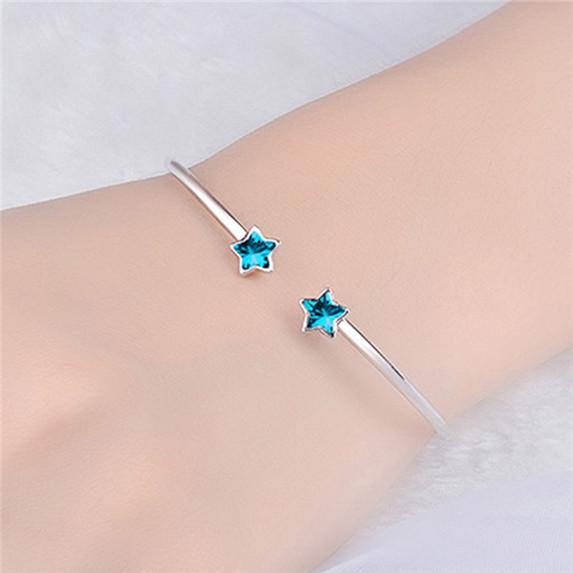 Blue Star Open Cuff Bracelets Bangles's Fashion Wedding Engagement ...
