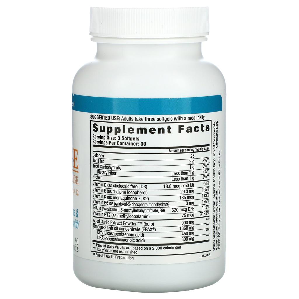 Kyolic, Omeg.A.G.E, Omega-3 + AGE, D3, K2, E & B6, 9, 12, Heart, Bone ...