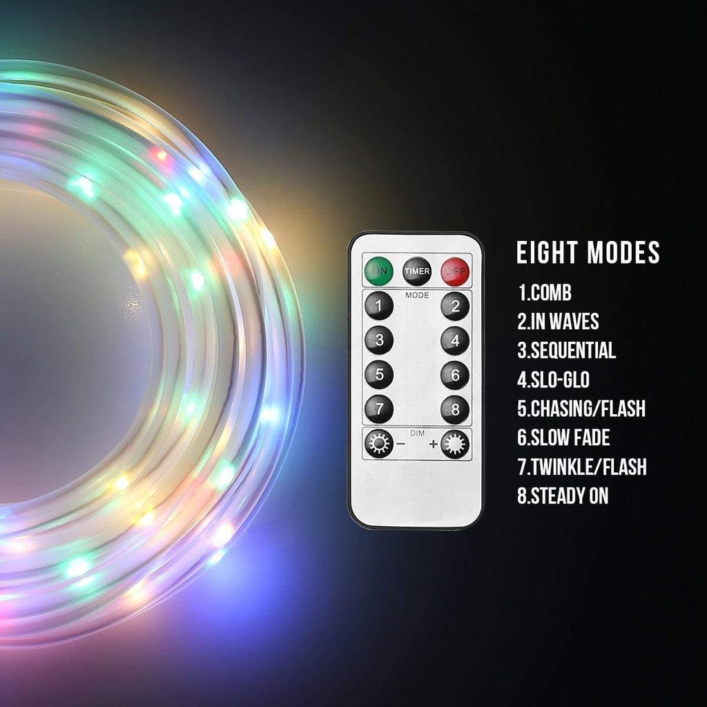 Buy Multi Colour Rope Lights USB Powered, Timer/Remote Control/8 Modes ...