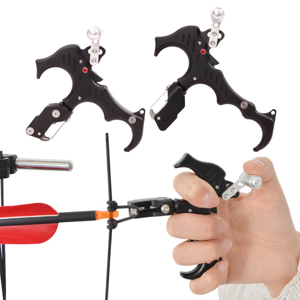 Buy Archery Compound Bow Release Aids 3 or 4 Finger Grip Thumb Caliper ...
