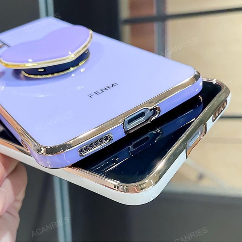 S 21 20 Plating Love Heart Phone Holder Case For Samsung Galaxy S21 Plus Ultra S20 Fe 5g S22 ...