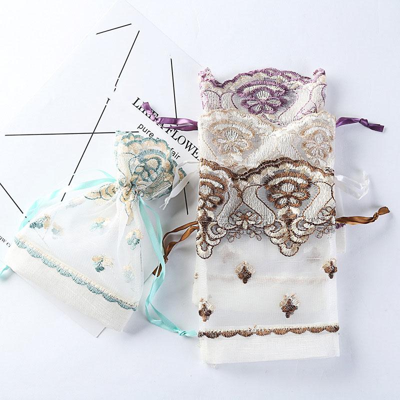 Buy 1PC Lace Mesh Gift Pouches Drawstring Bags Makeup Bag Jewelry ...