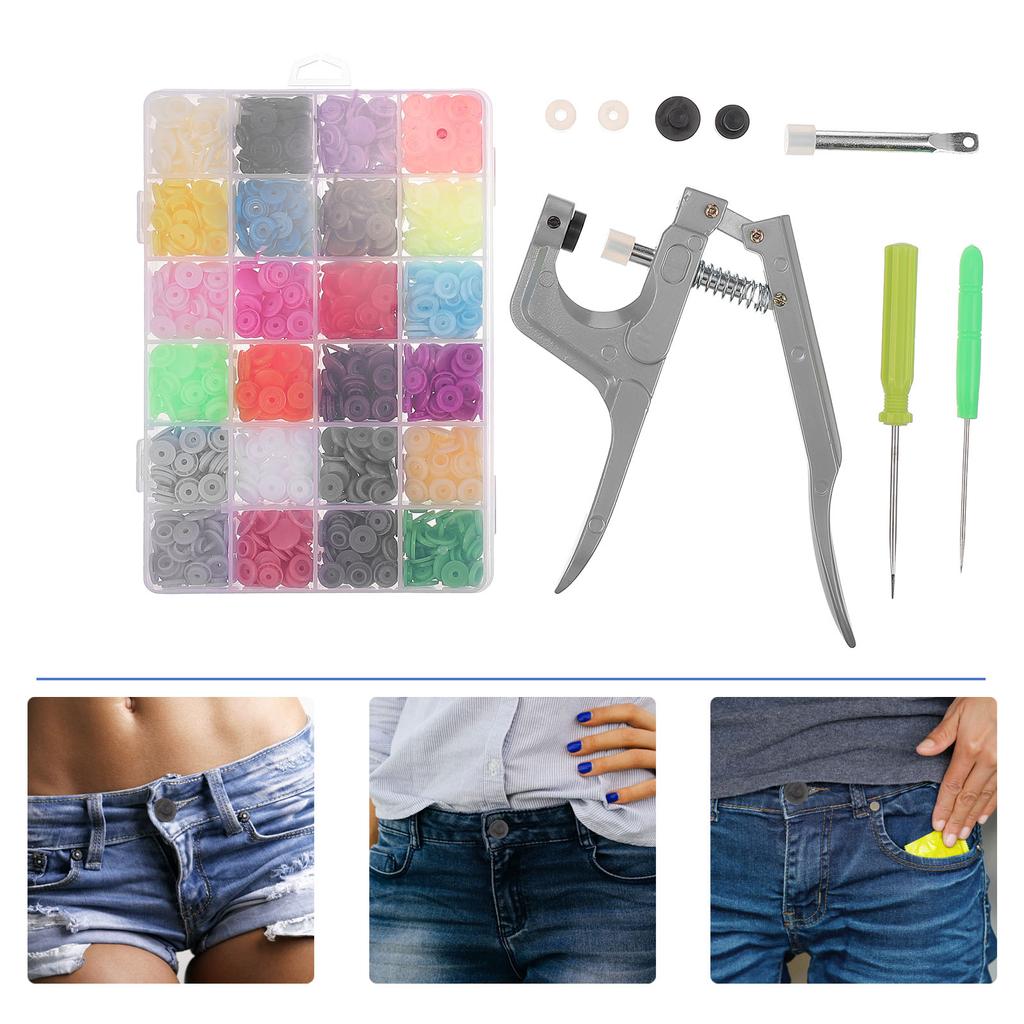 Buy 1 Set T5 Boxed Snap Button Sewing Tool Plastic Button Kit Hand ...