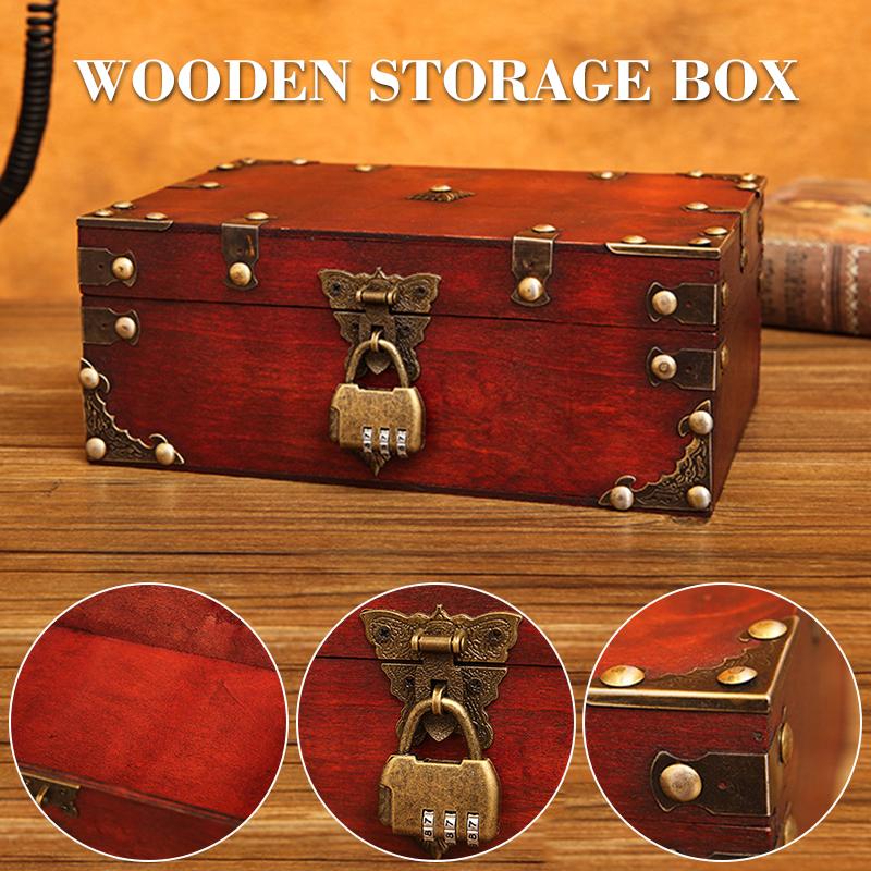 Buy Mayitr Wooden Treasure Chest Jewelry Storage Box Keepsake for Home ...