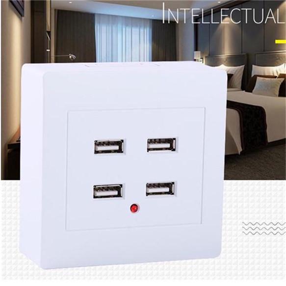 Buy Concealed 4 USB Surface Mounted Wall Socket Charger AC/DC Power ...