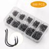 Buy 500PCS Small Fishing Hooks, Assorted 10 Sizes(3#-12#) Fish Hooks ...