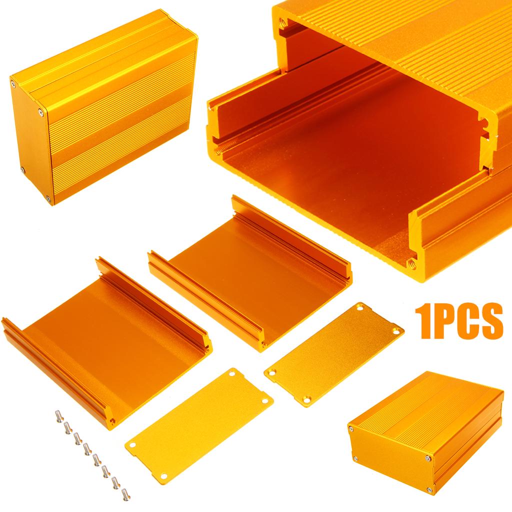 Buy Gold Aluminum Box Circuit Board Enclosure Case Electronic Project ...