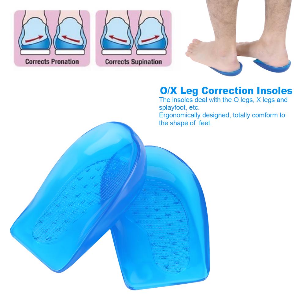 Buy 1pair Silicone Gel O/X Leg Correction Insoles Foot Orthotic Arch ...