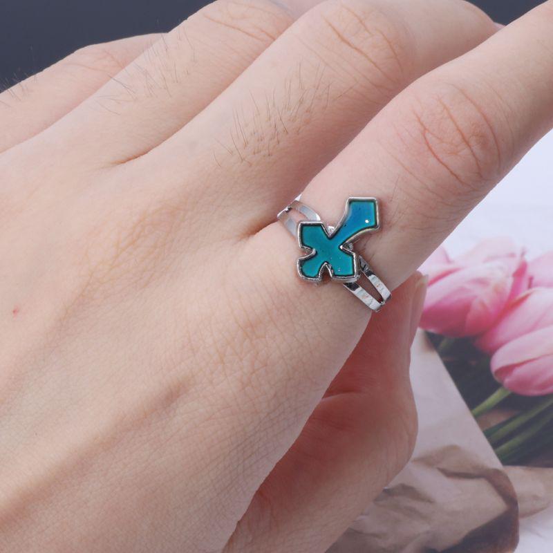 Buy Cross Shape Color Change Mood Ring Emotion Feeling Temperature ...