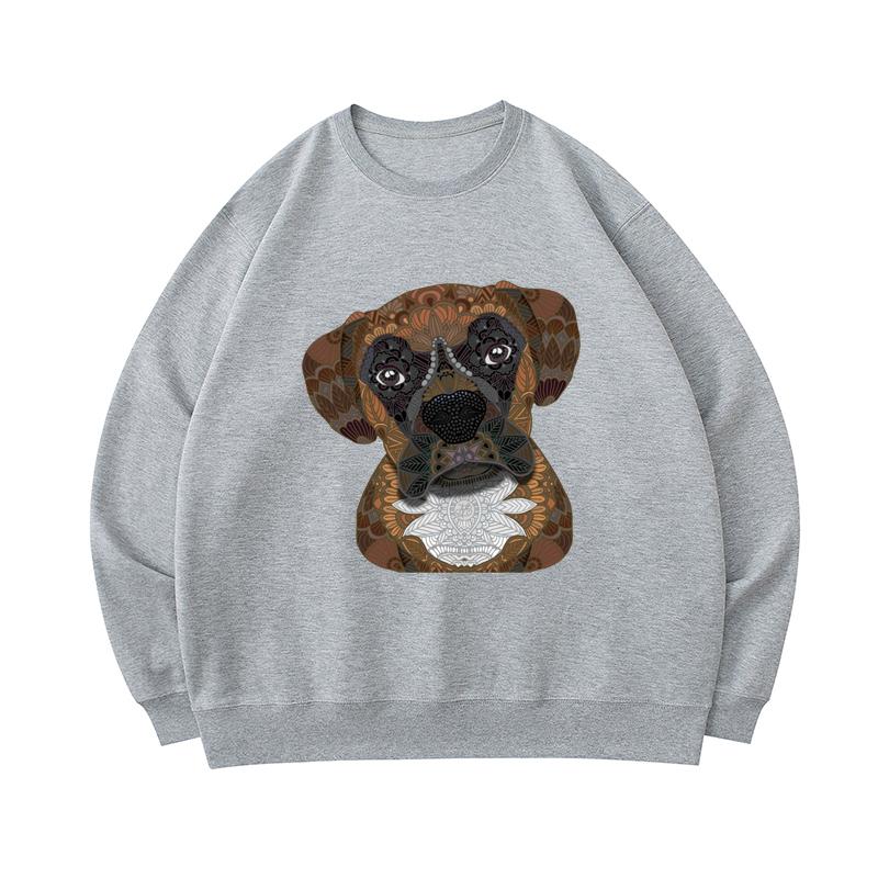 Men's 300 GSM 100% Cotton Sweatshirt Boxer Portrait Print Street ...