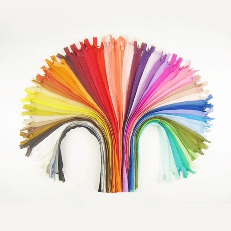 Lot of 10 Zippers 30cm Assorted Mix Colors Closed End Invisible Zippers ...